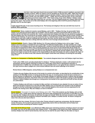 Oedipus selfless or self centered oedipus the wreck | DOCX