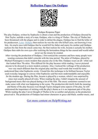 Oedipus The King Essays | PDF | Drama | Genres