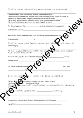 Oedipus The King Student Revision Booklet | PDF