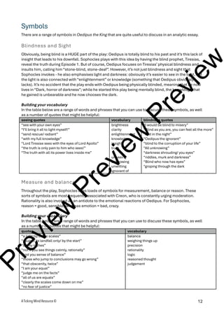 Oedipus The King Student Revision Booklet | PDF