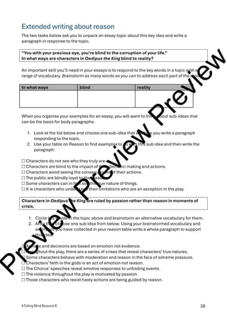 Oedipus The King Student Revision Booklet | PDF