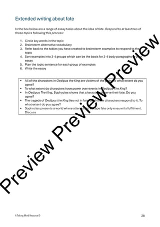 Oedipus The King Student Revision Booklet | PDF