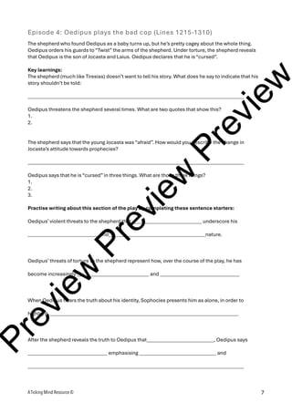 Oedipus The King Student Revision Booklet | PDF