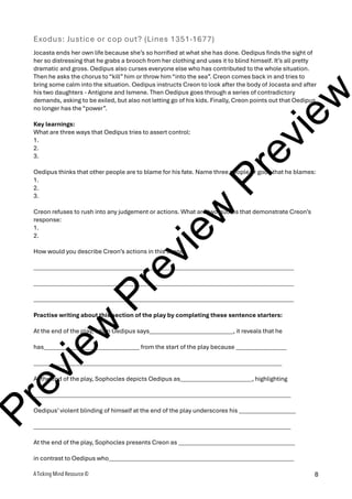 Oedipus The King Student Revision Booklet | PDF