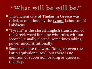 Oedipus the Tyrant | PPT