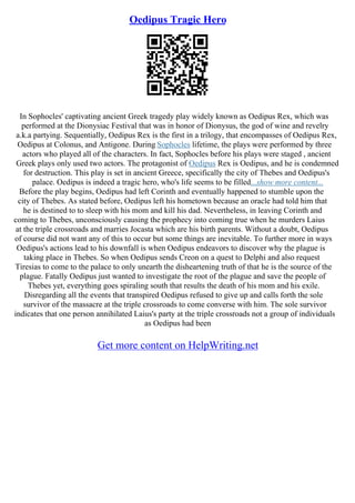 Oedipus Tragic Hero Essay | PDF