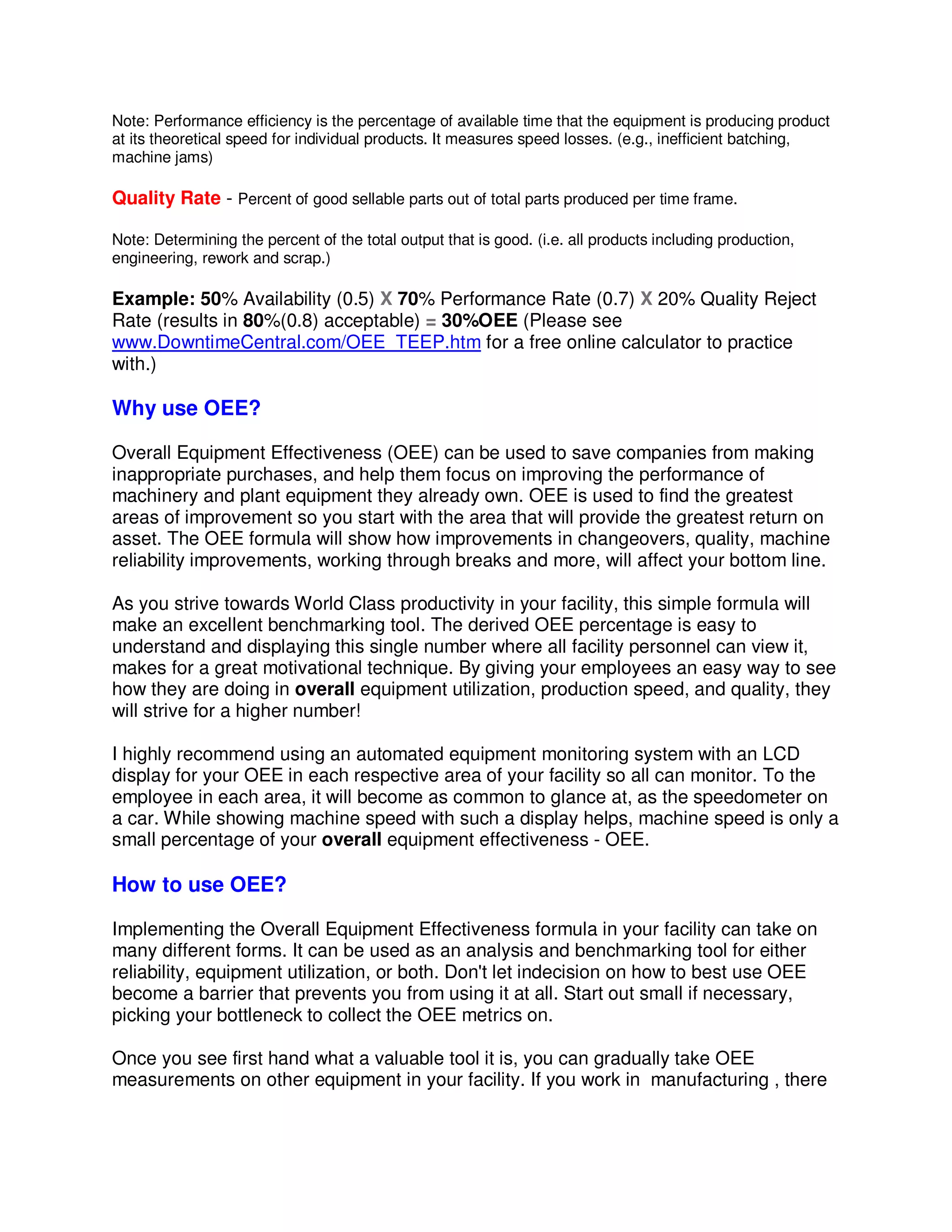 OEE article | PDF | Mechanical and Industrial Engineering Industry ...