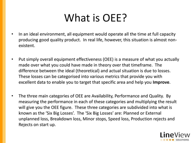Oee Explained | PPT
