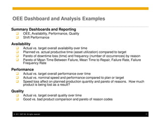 Oee on hana overall equipment effectiveness overview aug 2012 (2) | PDF