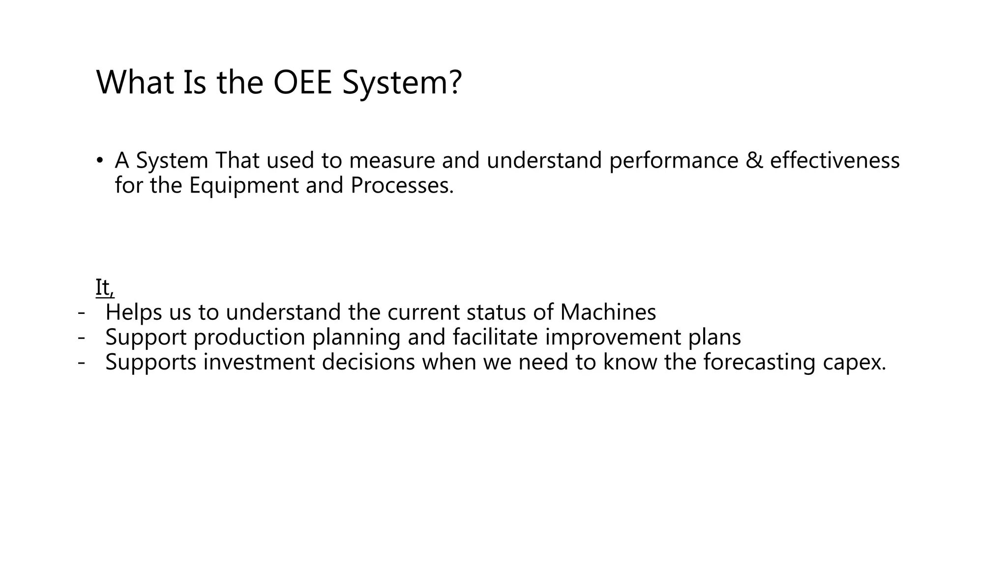 Overall Equipment Efficiency | PPTX