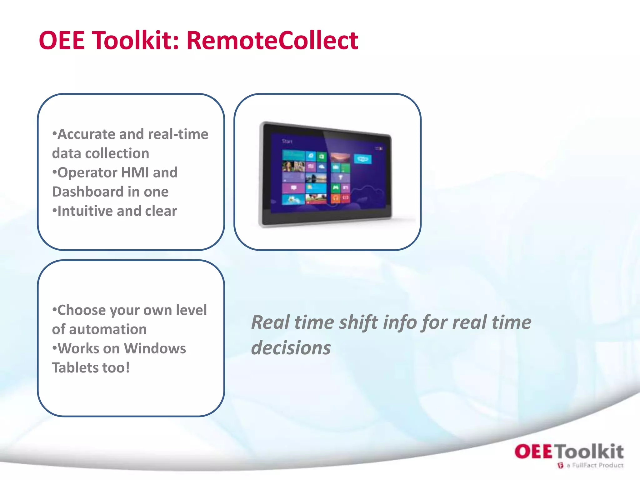 OEE Toolkit Software - product overview april 2013 | PPT