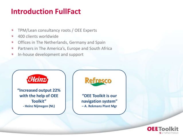 OEE Toolkit Software - product overview april 2013 | PPT