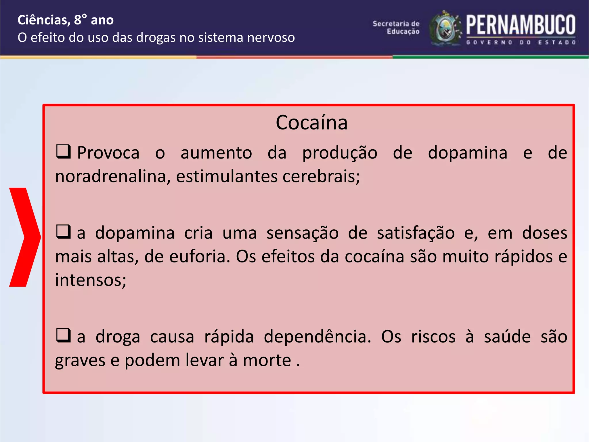 O efeito do uso das drogas no sistema nervoso.ppt