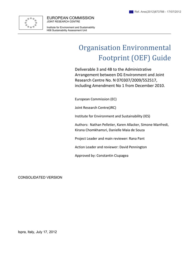 Organisation Environment Footprint Guide | PDF