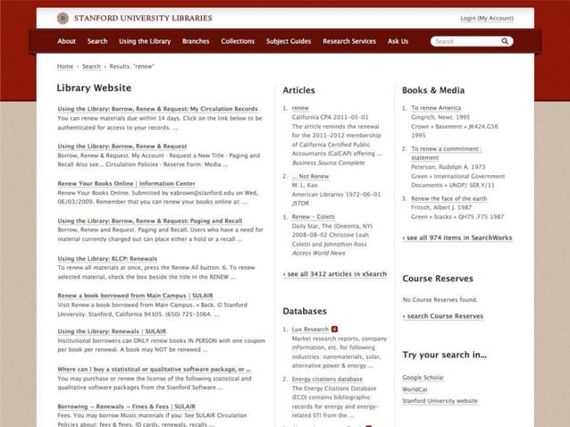 New Stanford Library Website Preview | PPTX