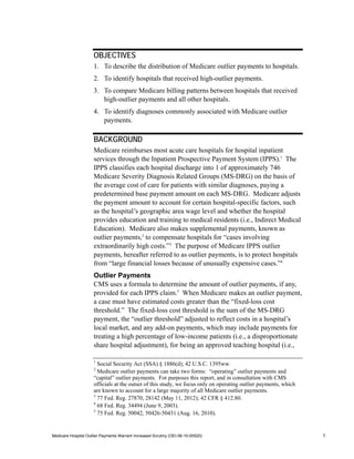 Medicare Hospital Outlier Payments | PDF | Health Insurance | Insurance