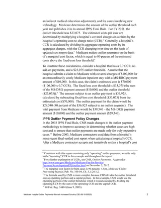 Medicare Hospital Outlier Payments | PDF | Health Insurance | Insurance