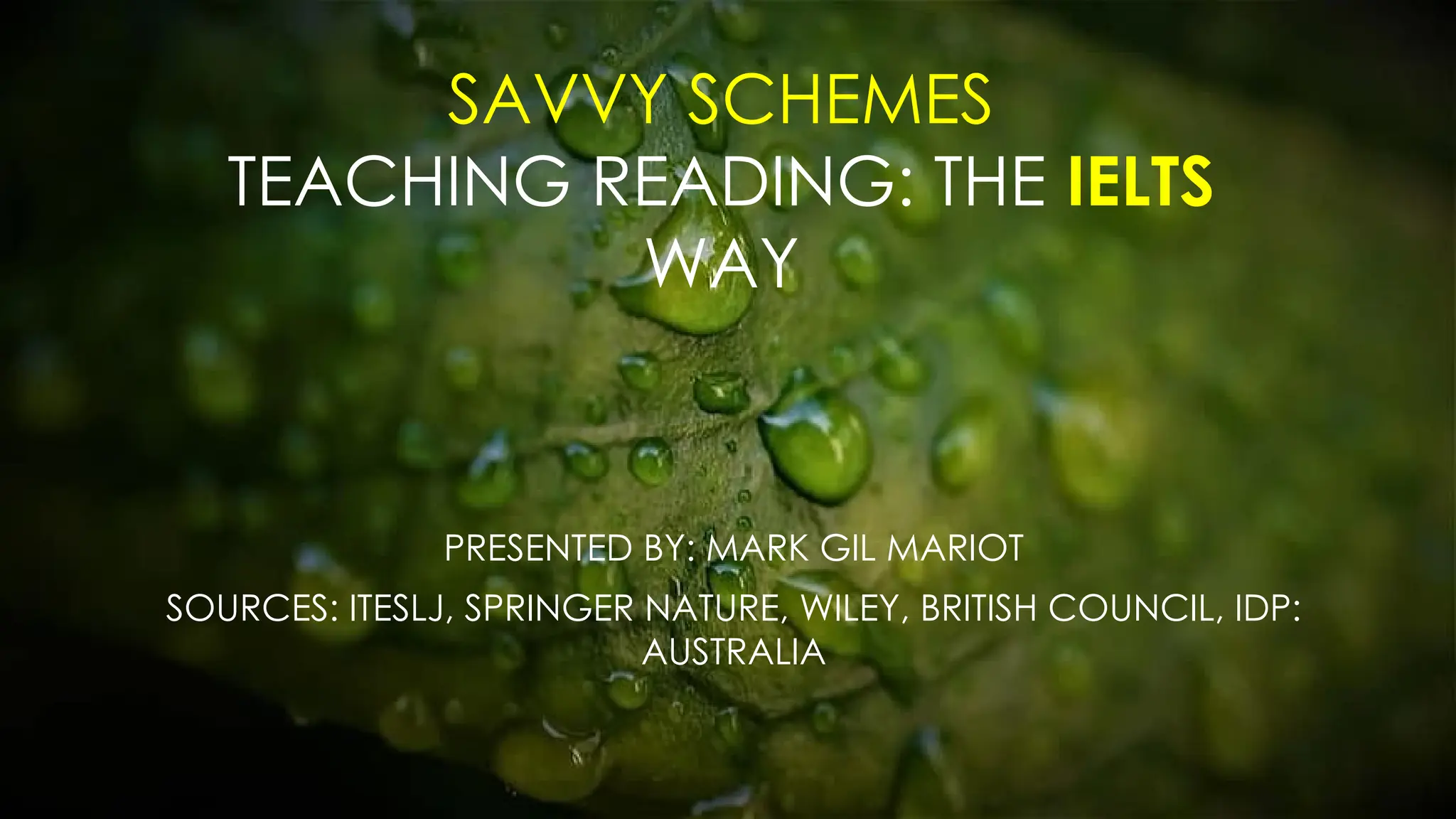 OE_IELTS_SavvySchemes_Reading and Writing | PPTX