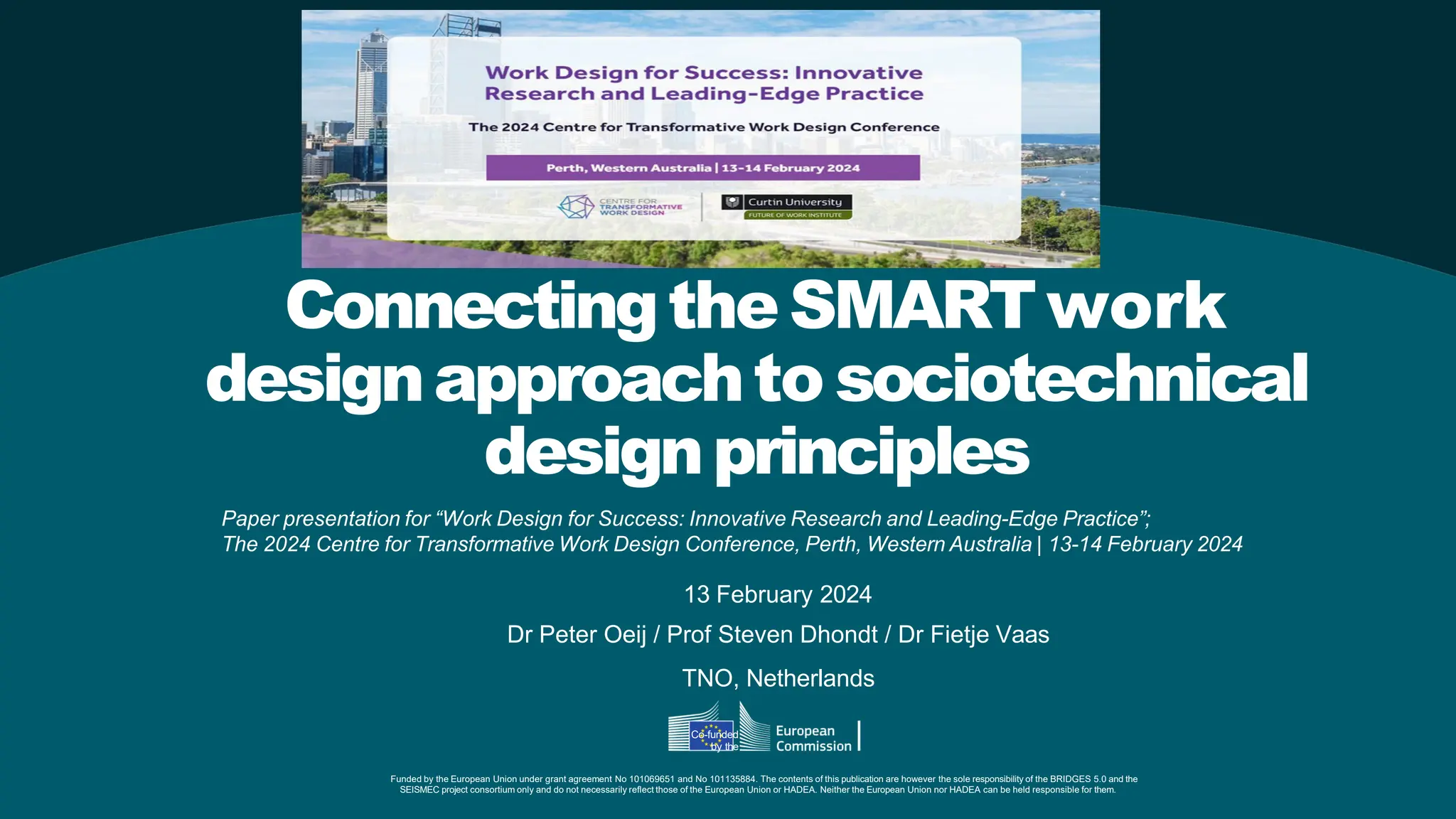 Connecting the SMART work design approach to sociotechnical design ...