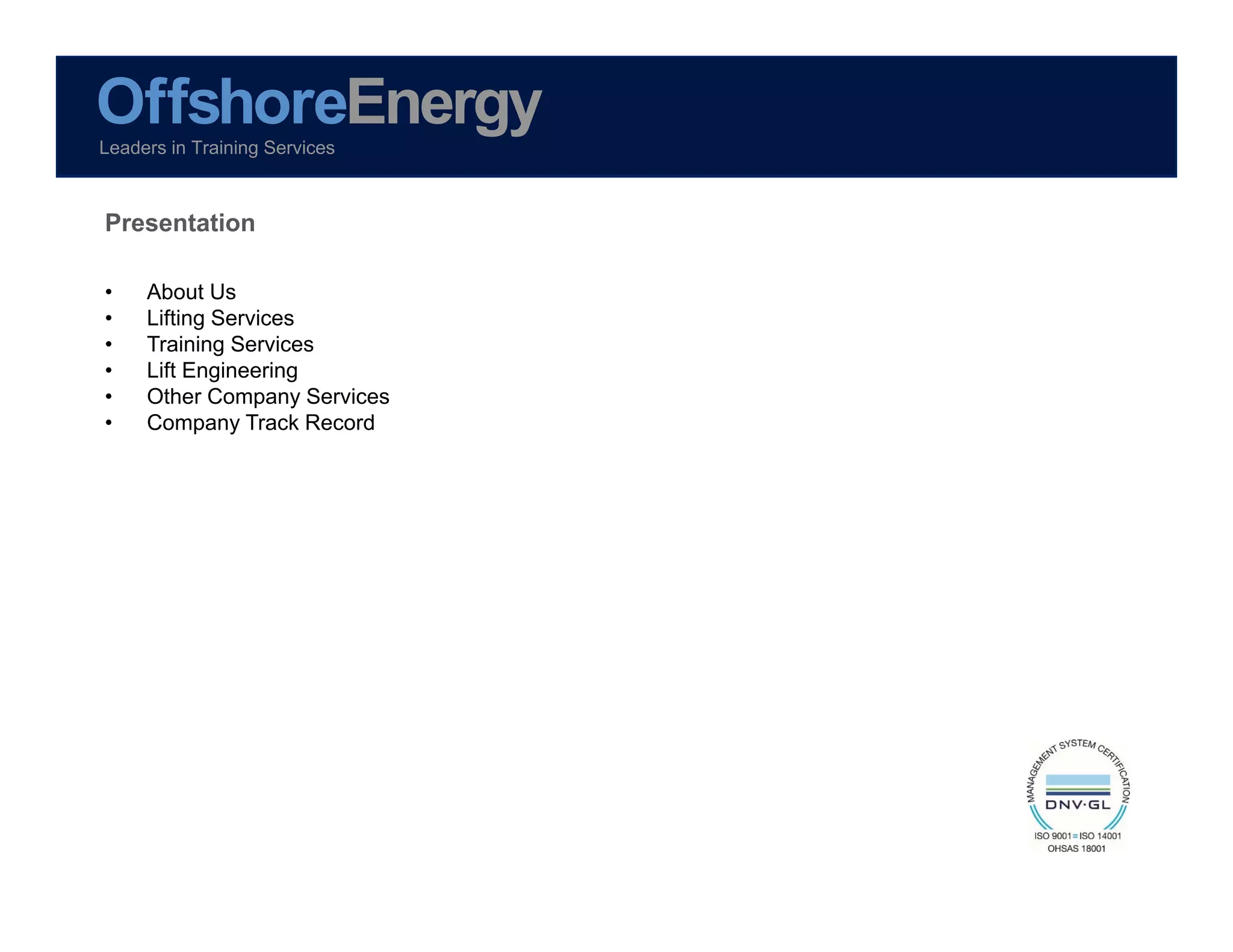 Offshore Energy Limited - Crane, lifting and training support services ...