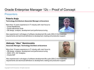 OTN tour 2015 Oracle Enterprise Manager 12c – Proof of Concept | PPT