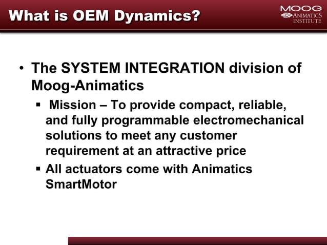 Moog Animatics Linear Actuators | PPTX | Radio Control | Hobbies ...
