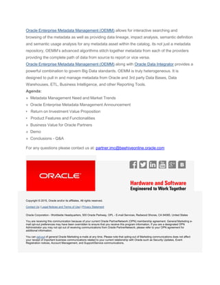 OEMM & its impact on Oracle partner business | PDF | Databases ...