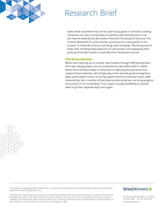 SiriusDecisions Channel Sales Strategies Research Brief: OEM ...