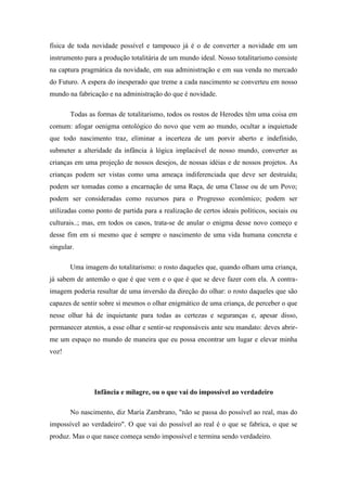 O Enigma da Infância - ou o que vai do impossível ao verdadeiro | DOCX