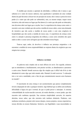 O Enigma da Infância - ou o que vai do impossível ao verdadeiro | DOCX