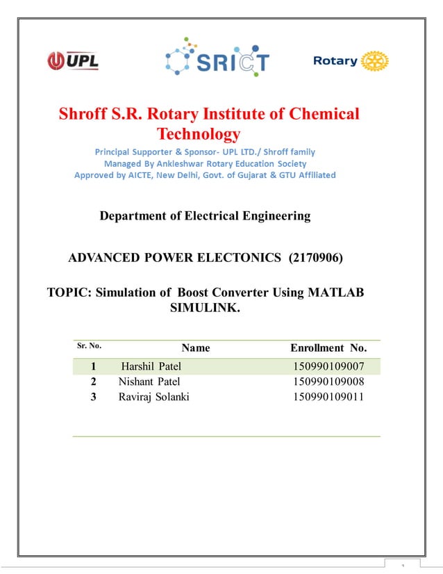 Simulation of Boost Converter Using MATLAB SIMULINK. | DOCX Simulation of Boost Converter Using MATLAB SIMULINK. | DOCX
