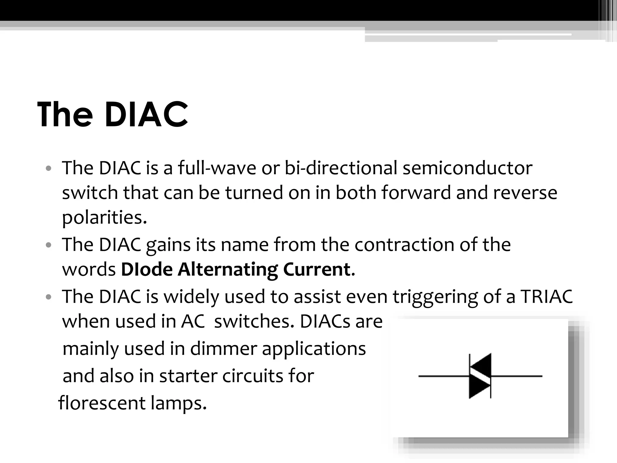 LIght Dimmer Circuit Using DIAC And TRIAC | PPTX
