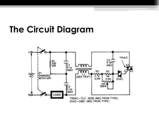 LIght Dimmer Circuit Using DIAC And TRIAC | PPTX