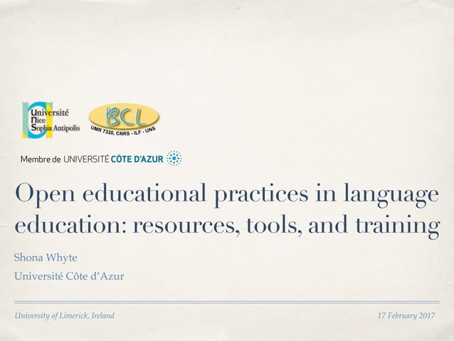 Open educational practices in language education: resources, tools, and training | PPT