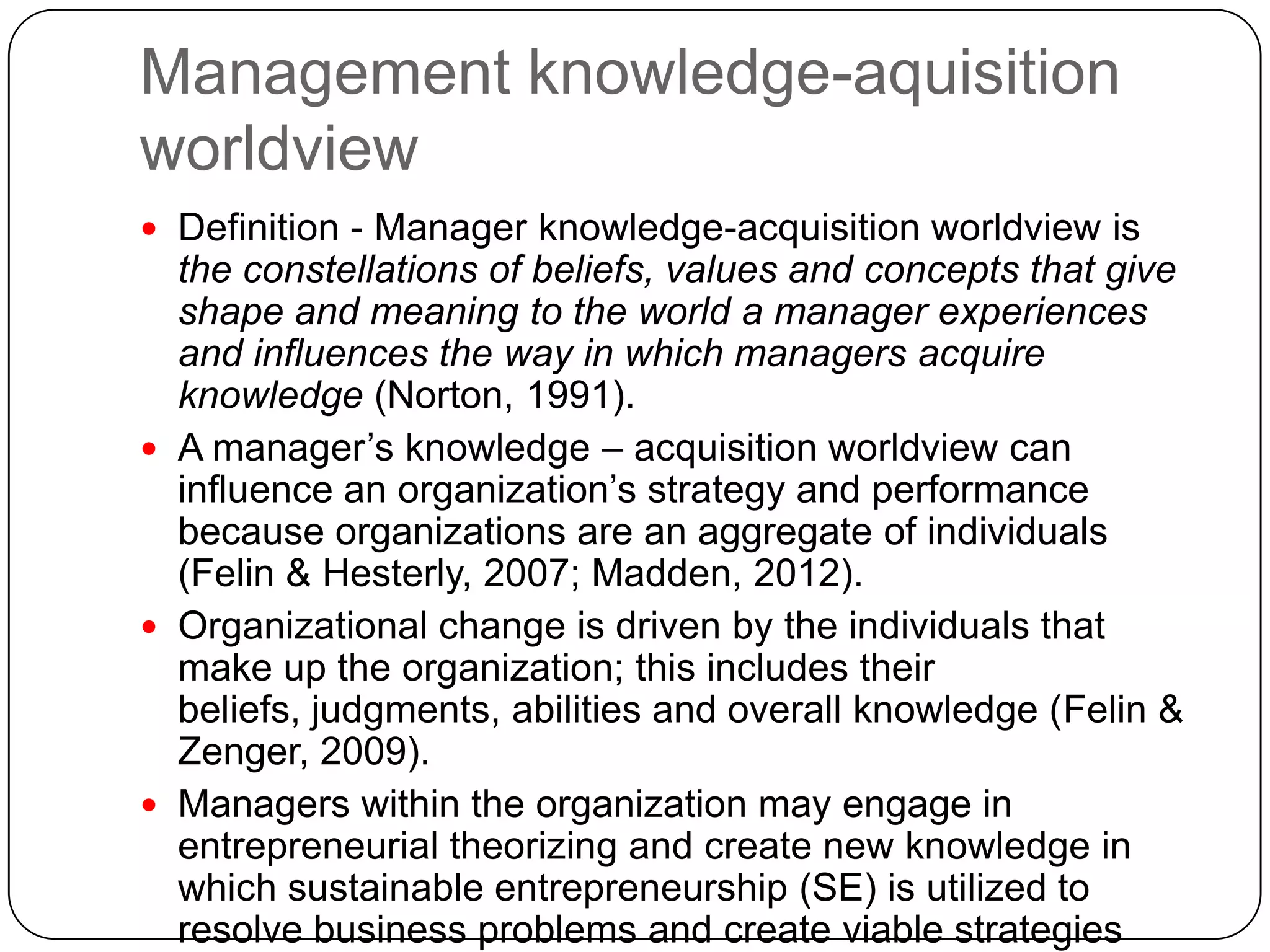 Scarcity, resource conservation, and sustainable entrepreneurship: | PPT