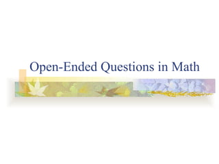 Open-Ended Questions | PPT