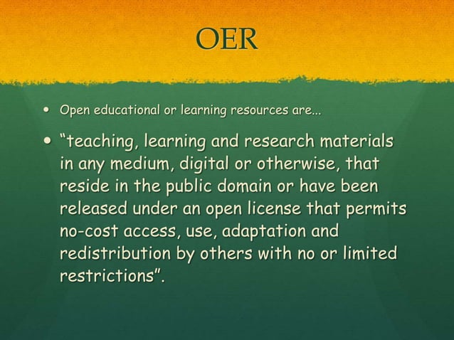Types of Open Educational Resources (OER) | PPTX | Technology & Computing