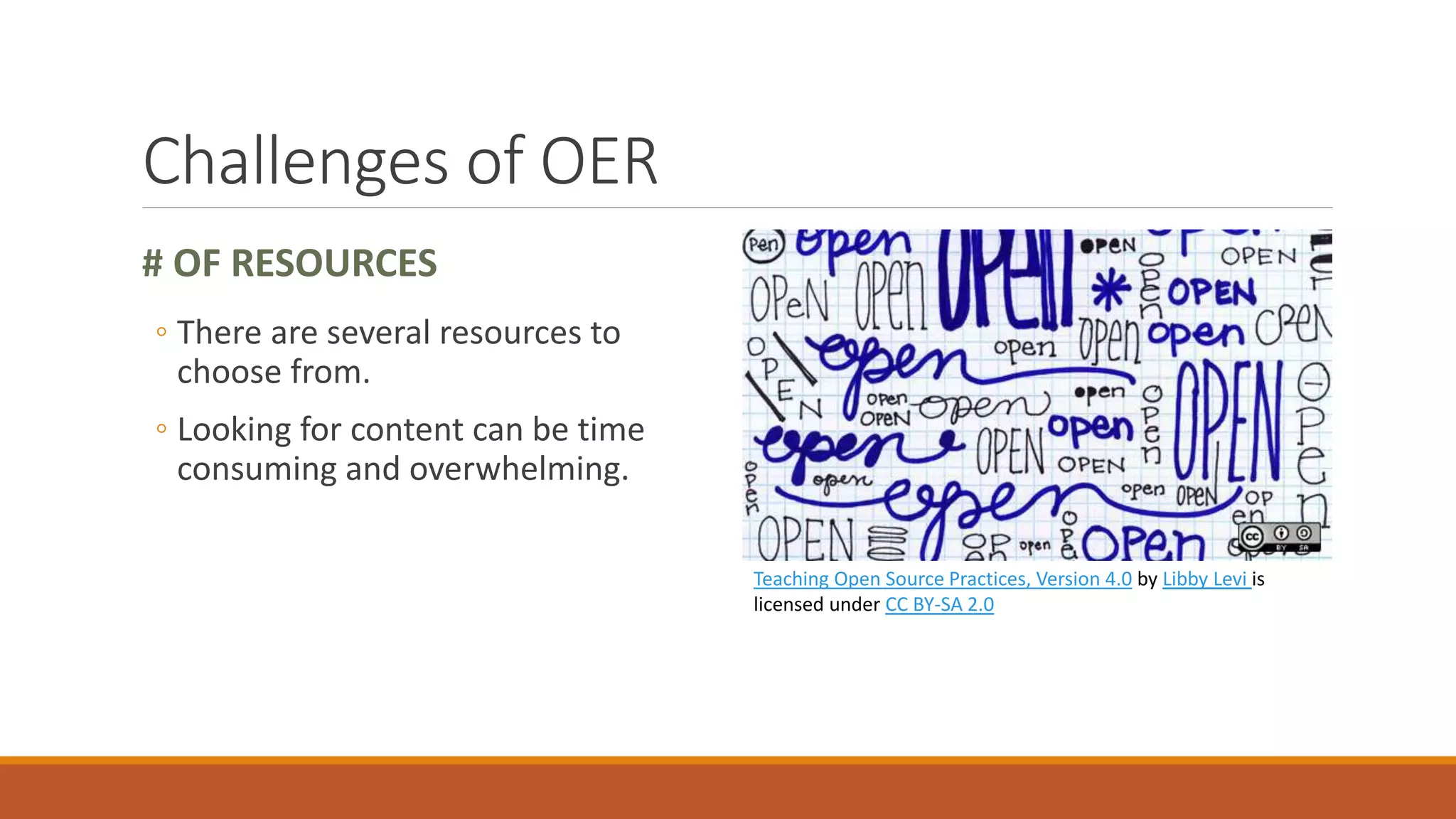 Benefits and Challenges of Open Educational Resources (OER) | PPT