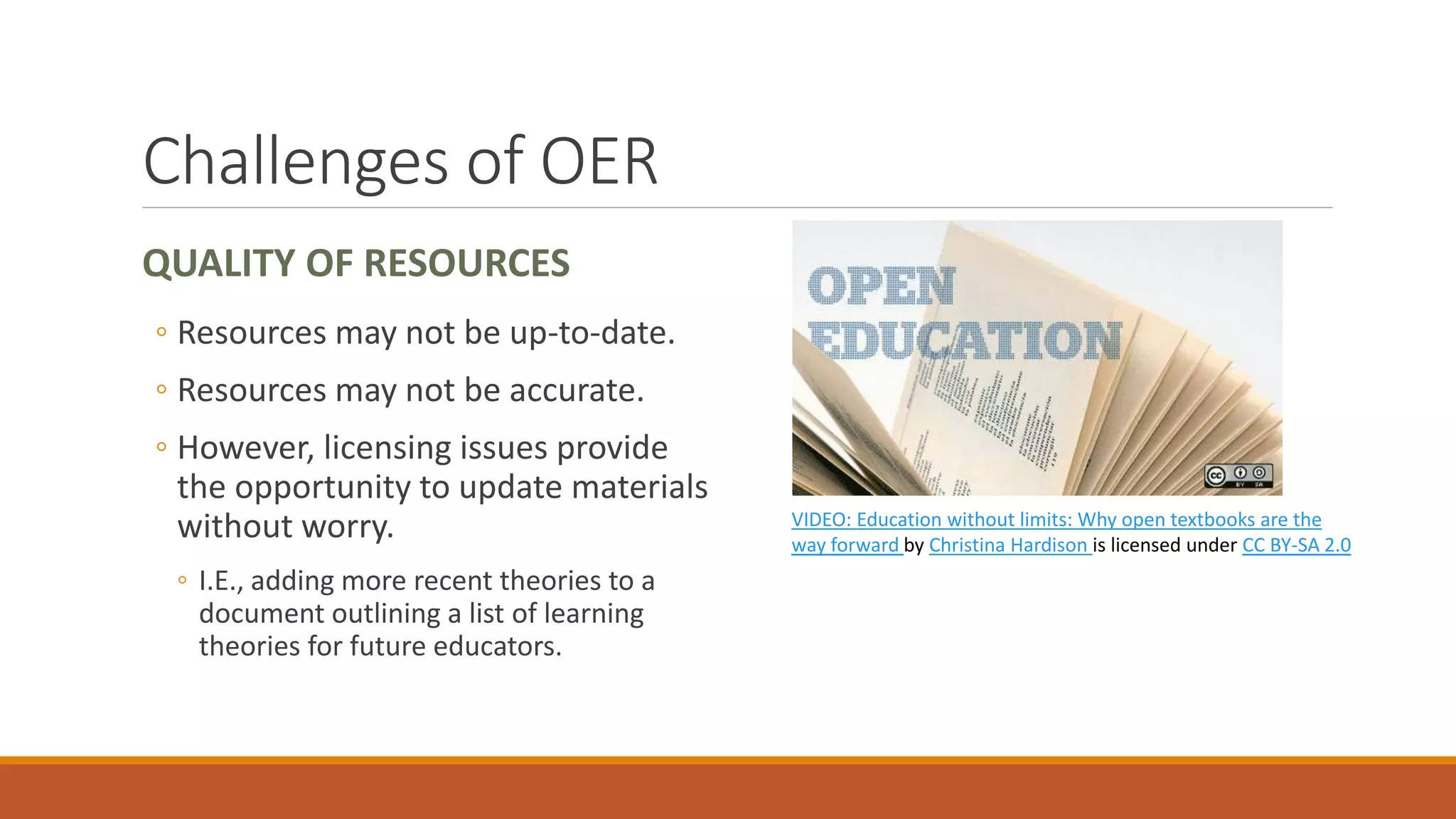 Benefits and Challenges of Open Educational Resources (OER) | PPT