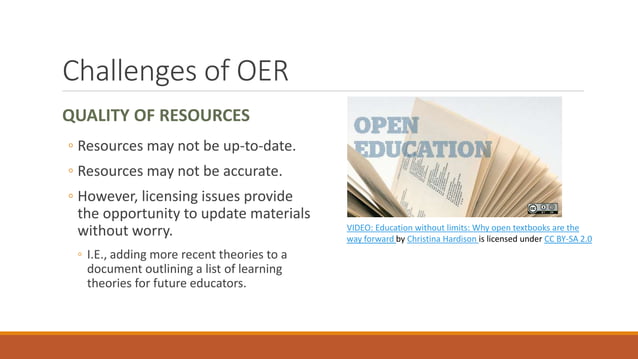 Benefits and Challenges of Open Educational Resources (OER) | PPT