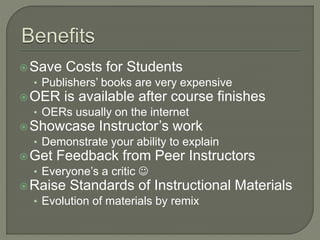 OER Benefits and Challenges | PPTX | Education