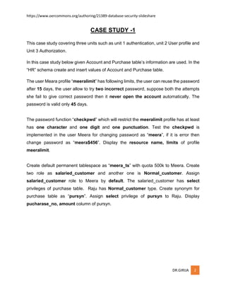 OER -CASE STUDY 1-DB SECURITY | PDF