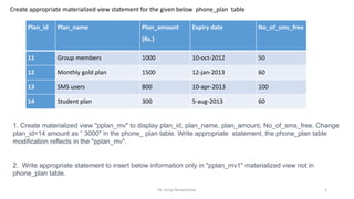 OER Unit 3 -Materialized view exercise solution | PPT