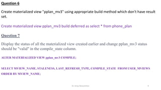OER Unit 3 -Materialized view exercise solution | PDF