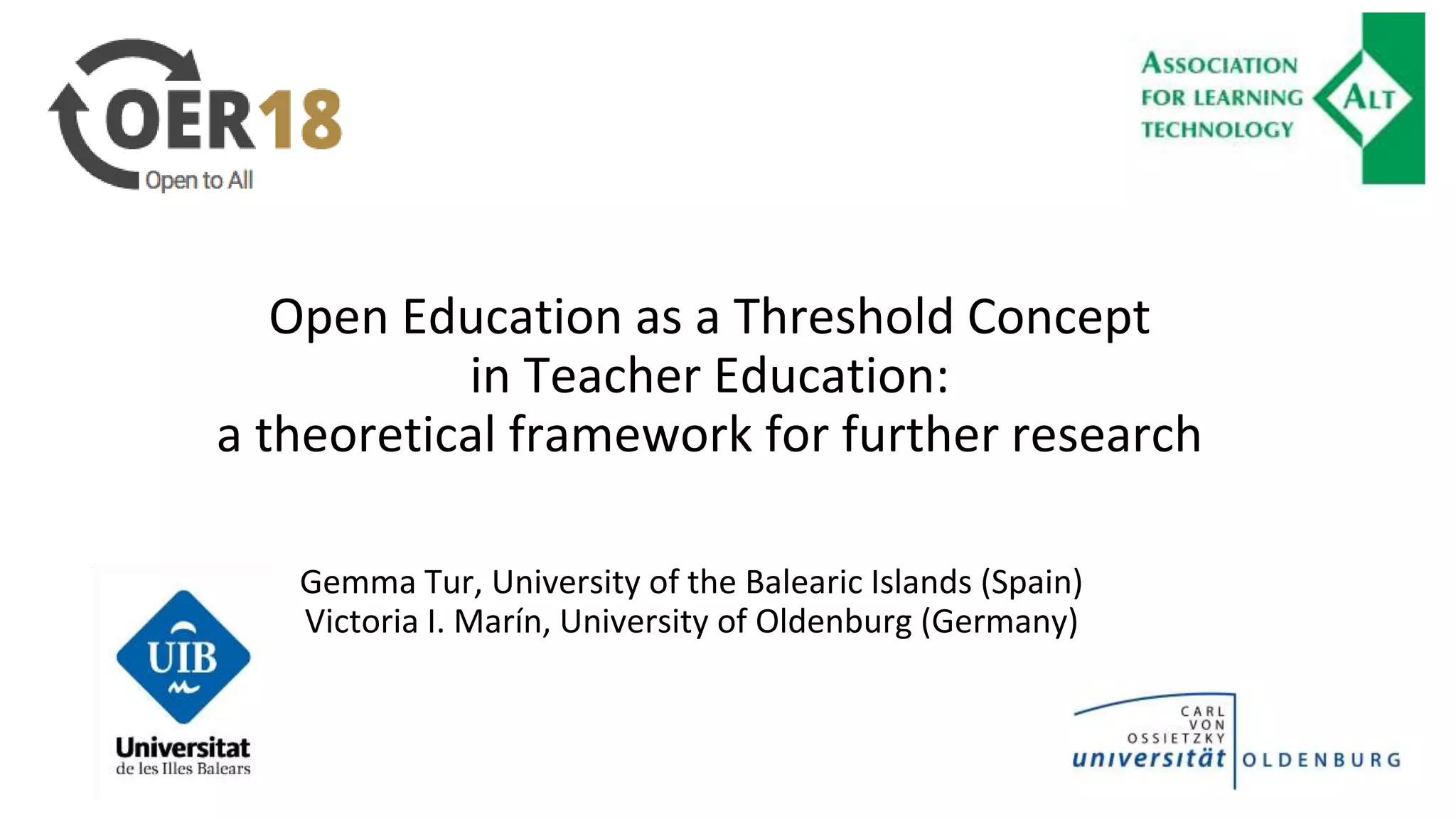 OER18 presentation- open thresholds | PPT