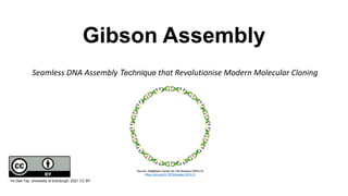 Gibson Assembly: a seamless molecular cloning technique | PPT