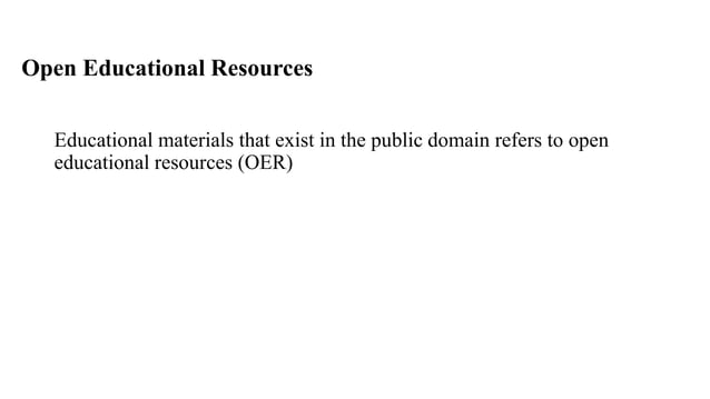 OER Benefits and Challenges | PPT