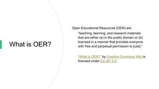 OER benefits and challenges | PPT