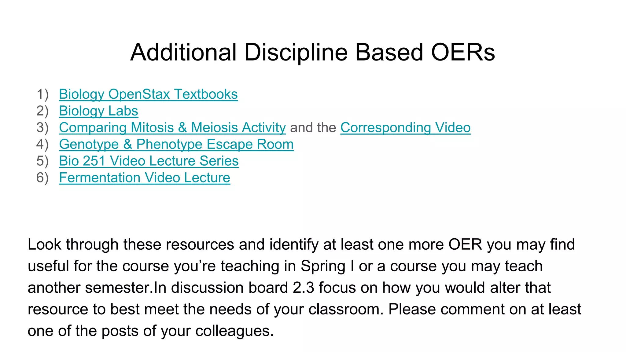 Oer biology training | PPTX