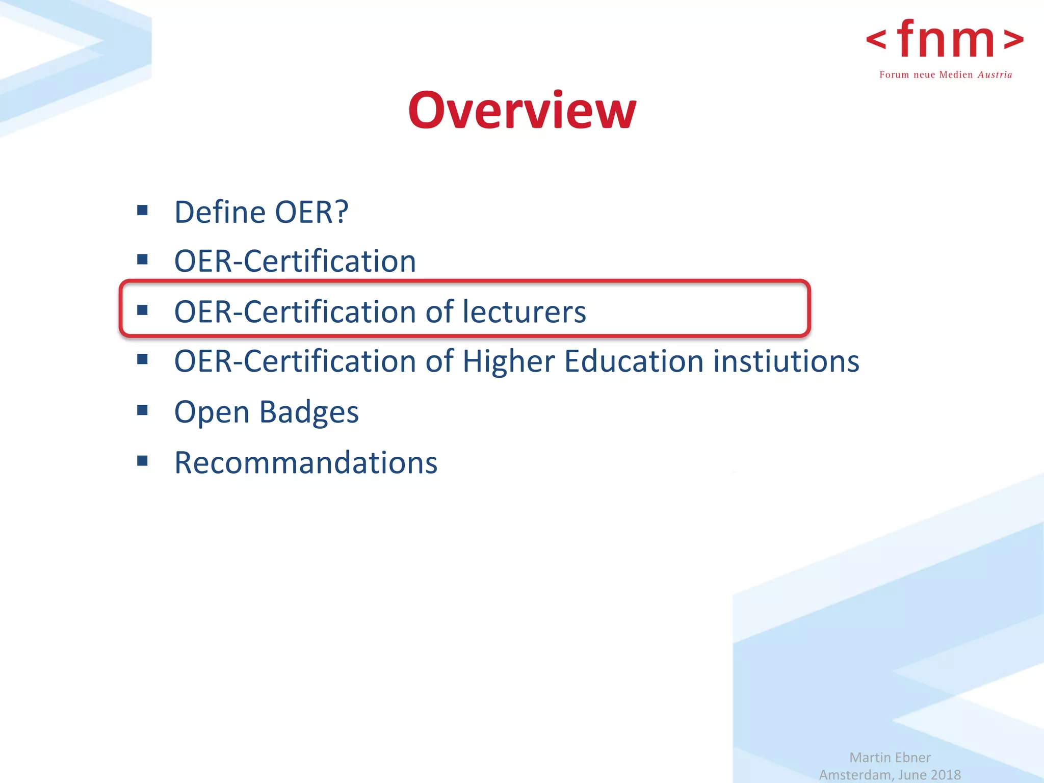 OER-Certification for Higher Education | PPT